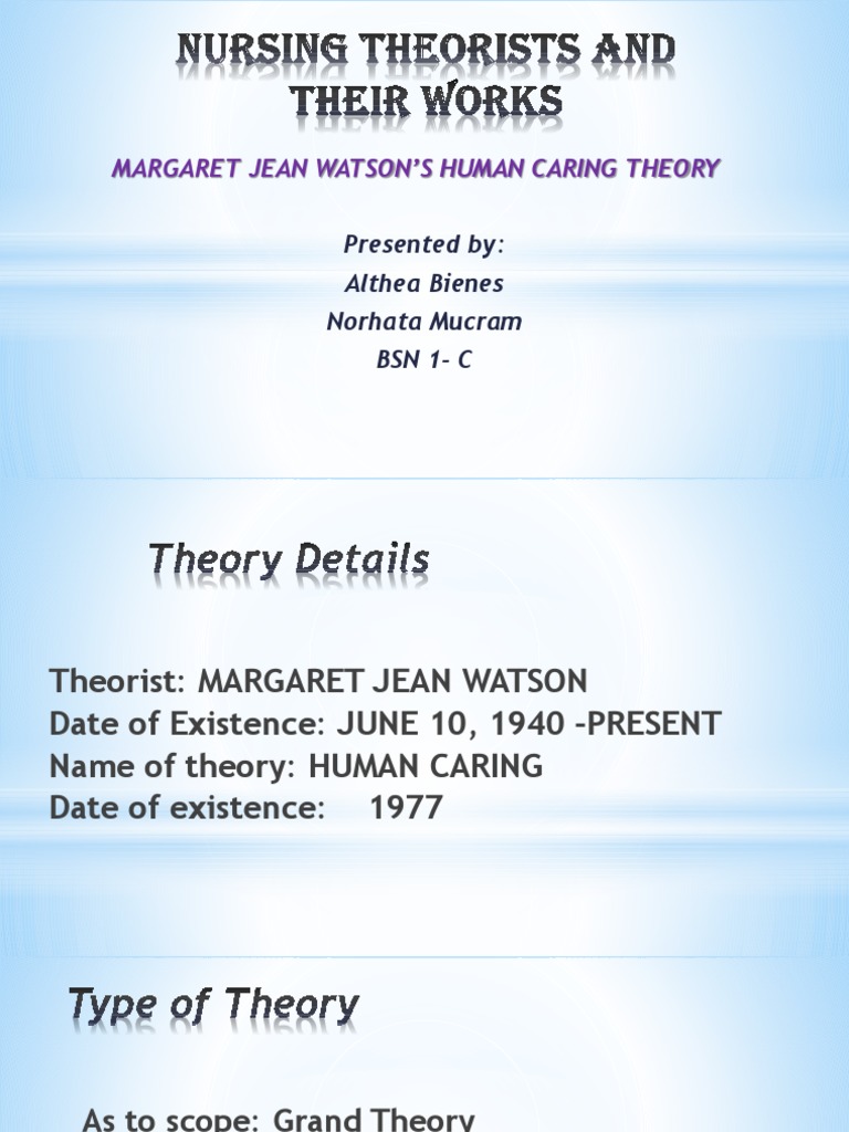 Jean Watsons Theory | PDF | Nursing | Neuroscience