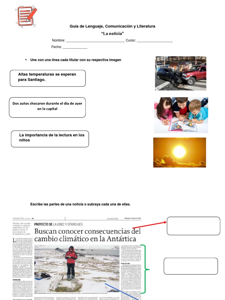 Guia de actividades sobre la noticia texto informativo