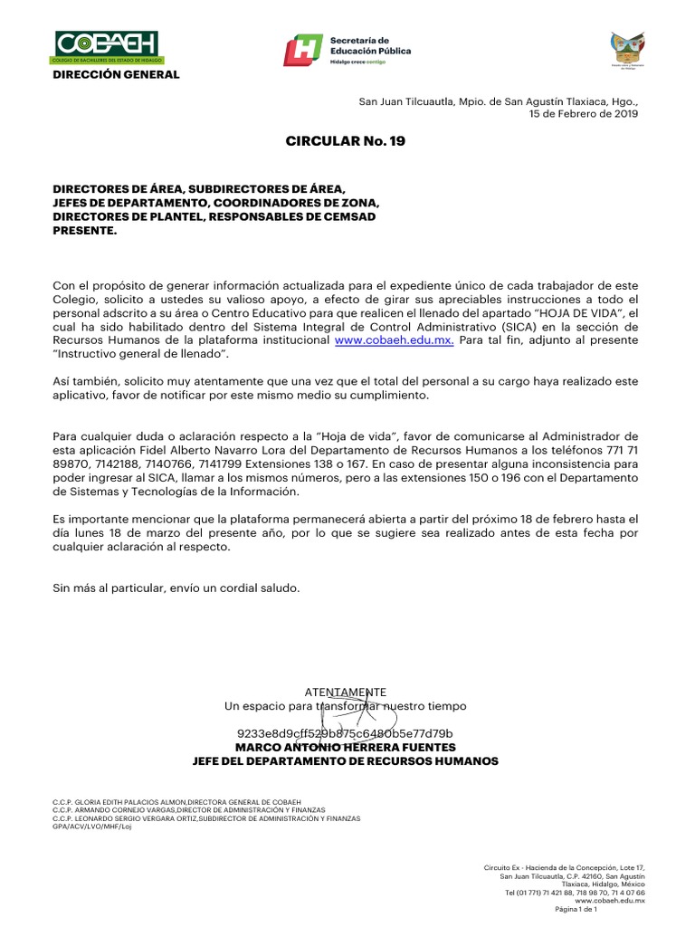 Actualización de Hoja de Vida en SICA | PDF