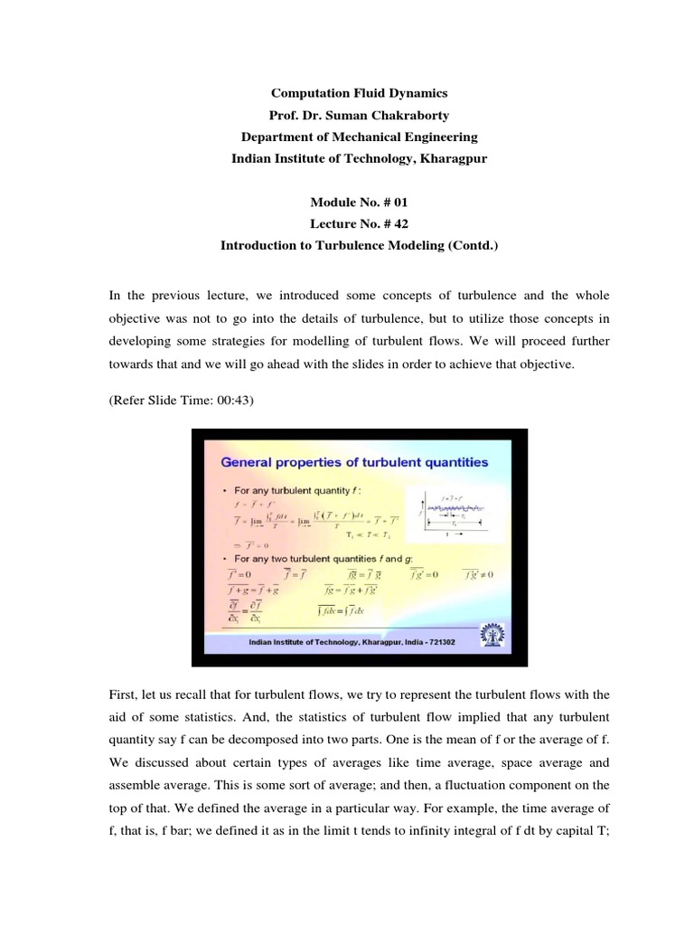 Computational Fluid Dynamics, NPTEL Lecture 42 by Suman Chakraborthy ...