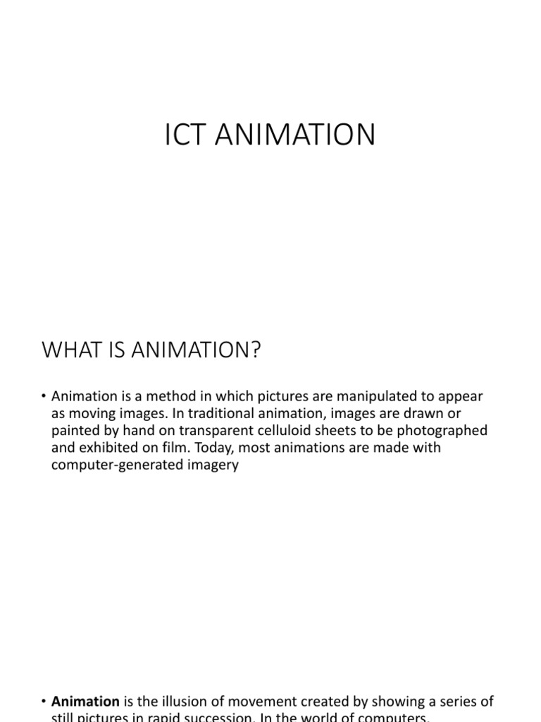 ICT ANIMATION Introduction 2019-2020 | PDF | Animation | Computer Animation