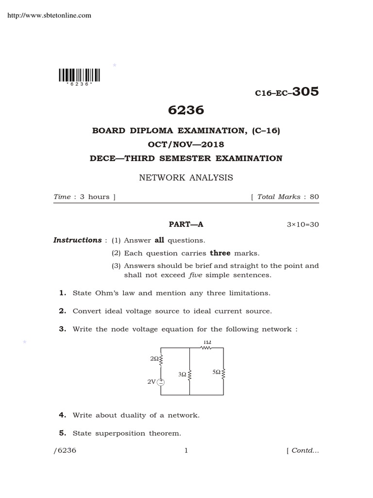 Ece Question Paper | PDF | Electrical Network | Electrical Circuits