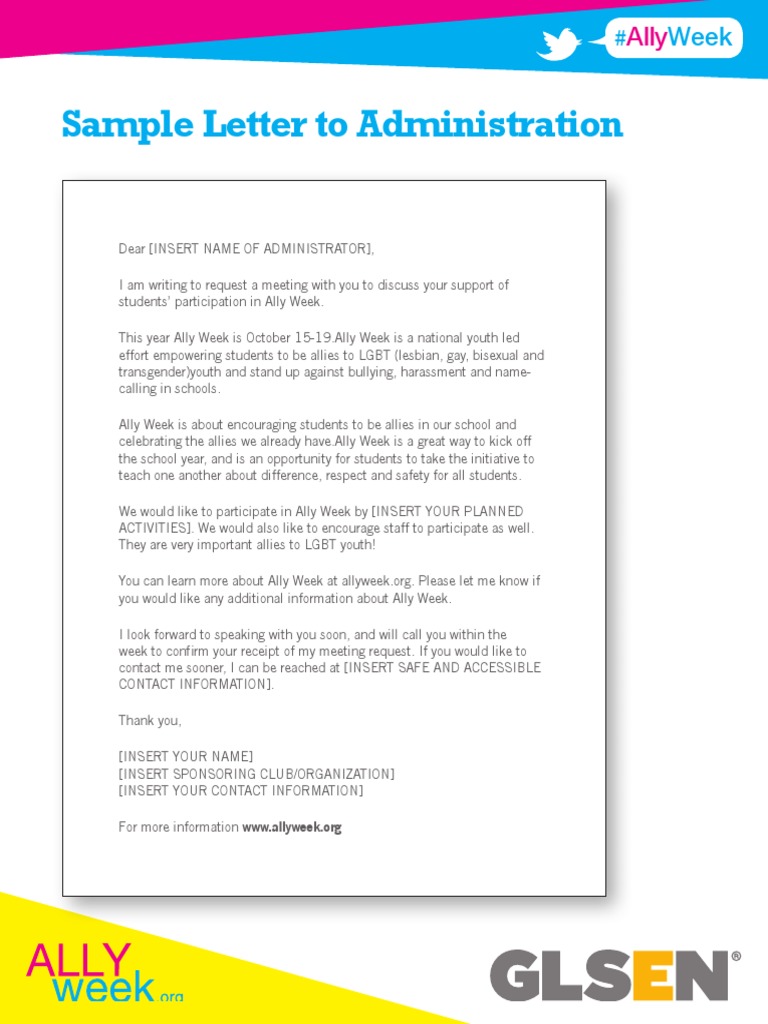Sample Letter To Administration | PDF
