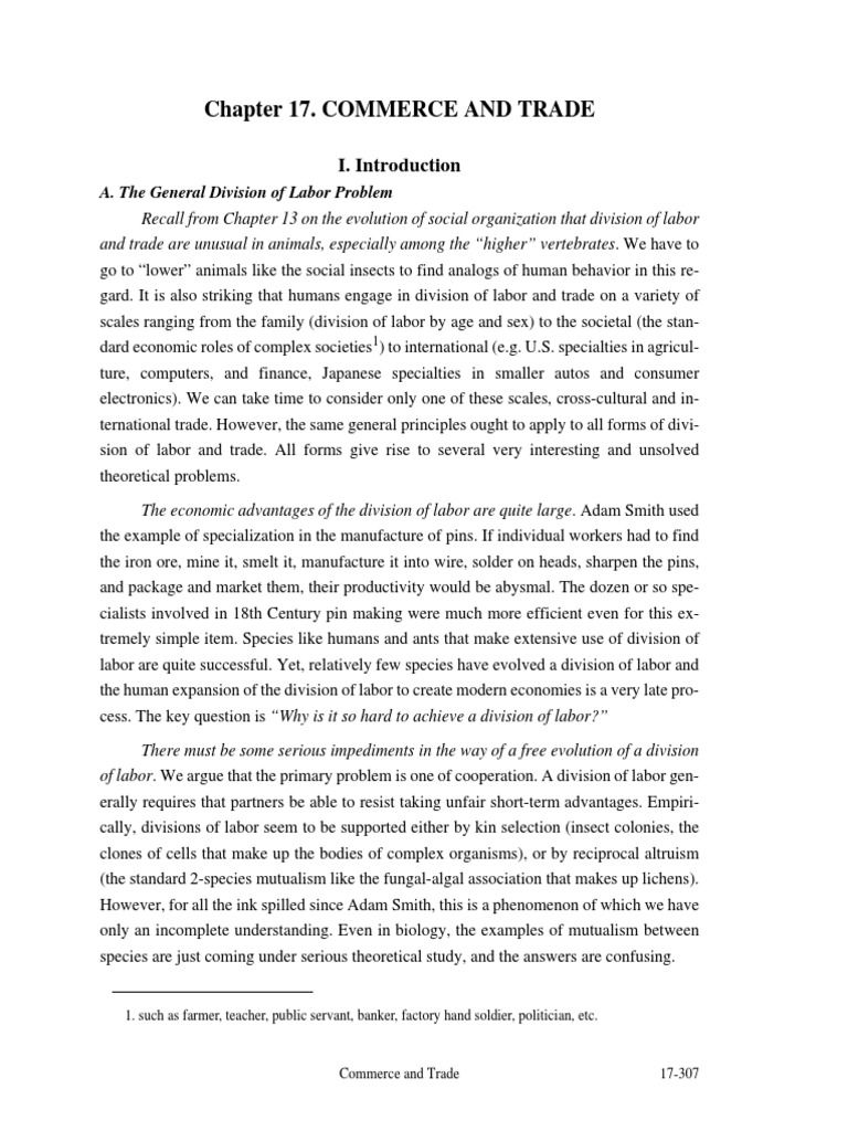 Chapter 17. Commerce and Trade: A. The General Division of Labor ...