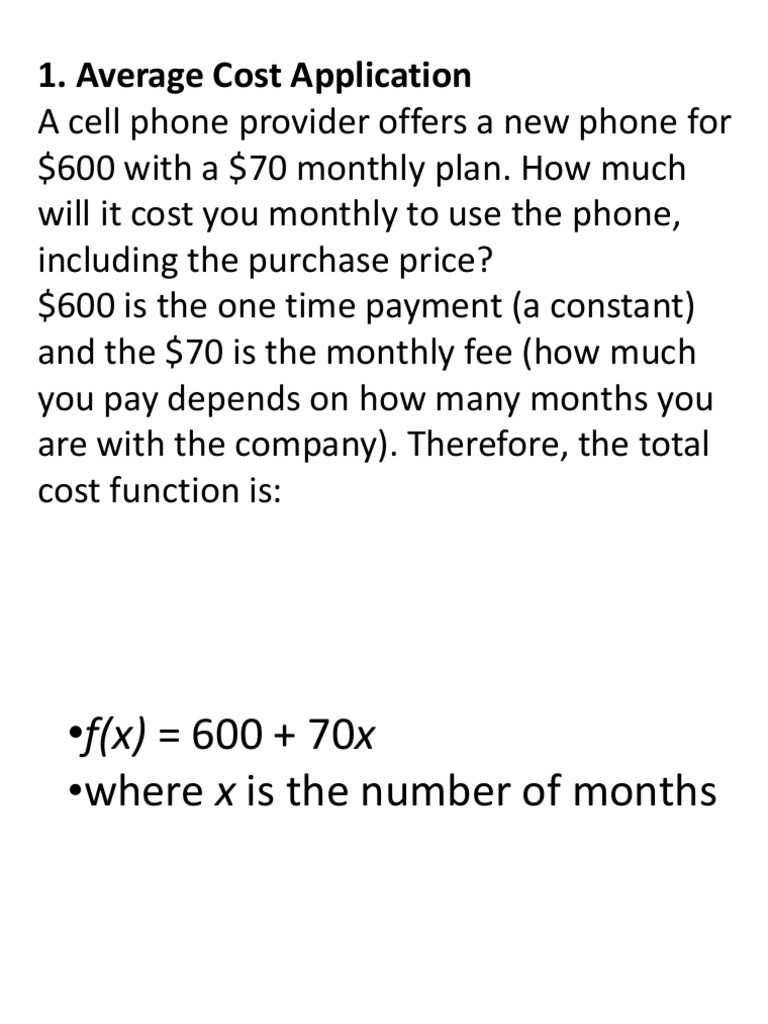 Average Cost Application | PDF | Function (Mathematics) | Teaching ...