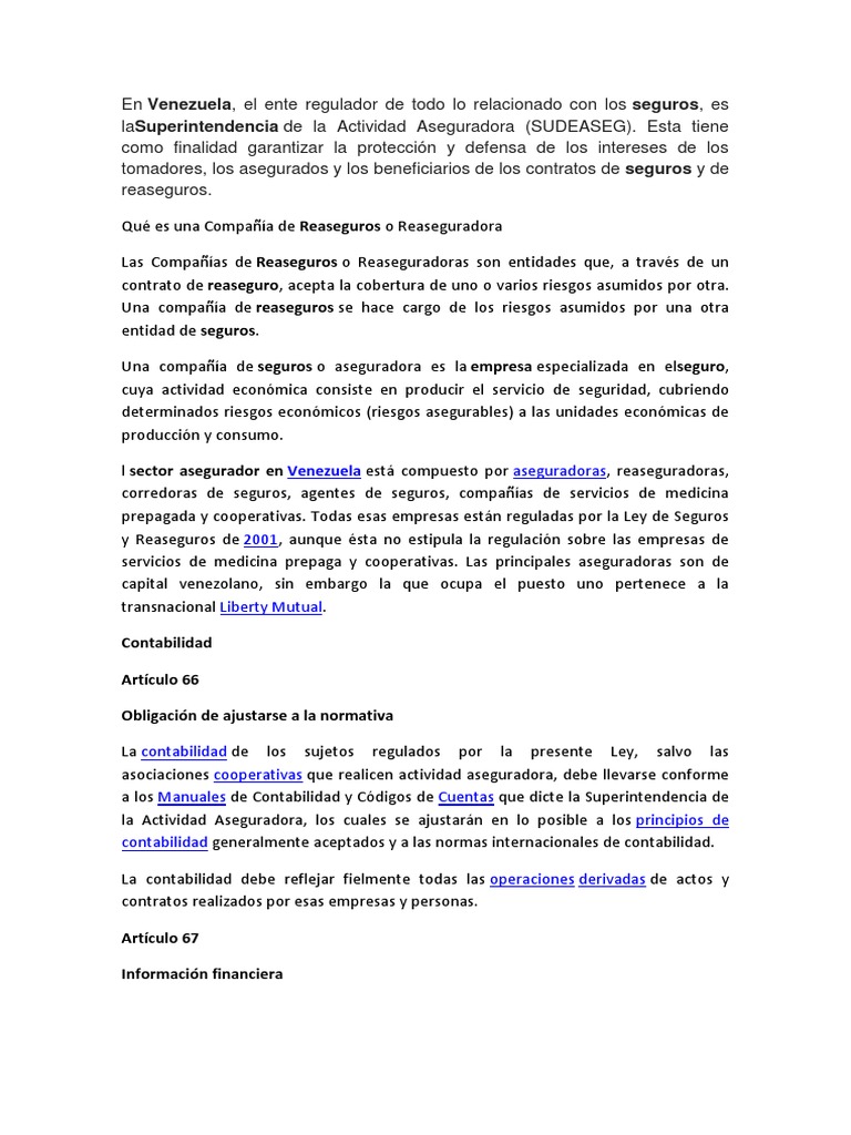 Aseguradoras En Venezuela Pdf Reaseguro Póliza De Seguros 2974
