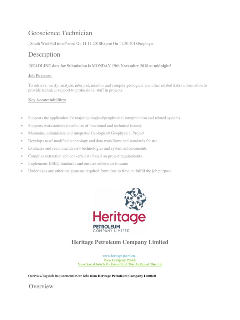 Geoscience Technician | PDF