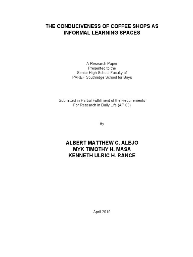 Conduciveness of Coffee Shops | PDF | Memory | Attention