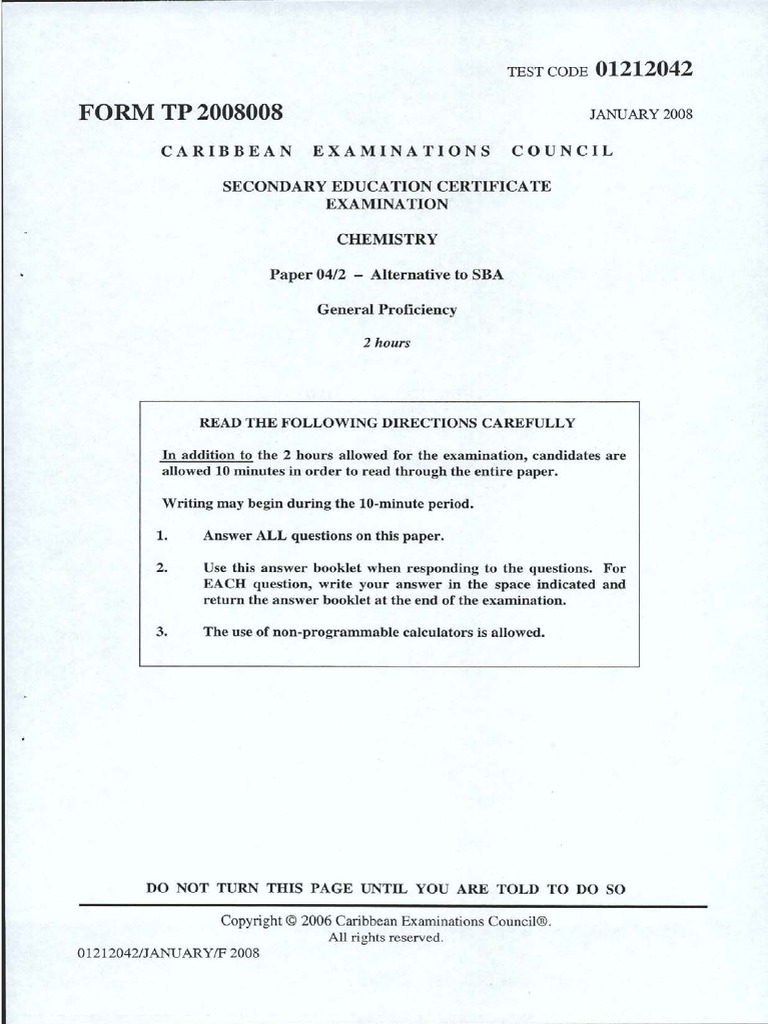 CSEC Chemistry | PDF