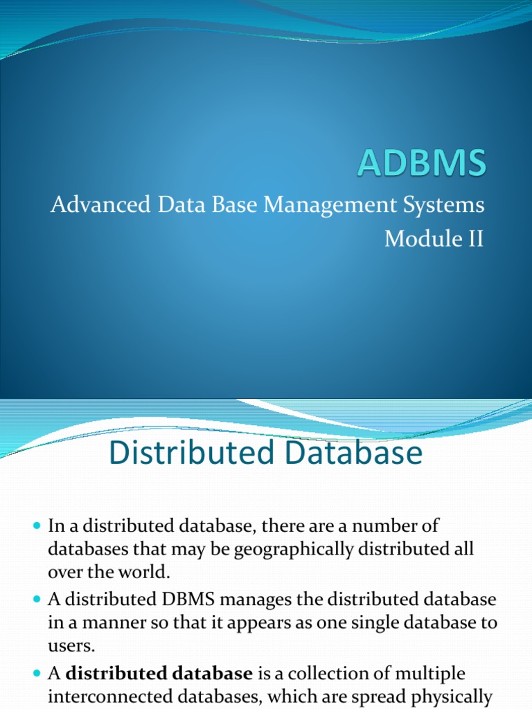 Advanced Data Base Management Systems | PDF | Database Transaction | Databases
