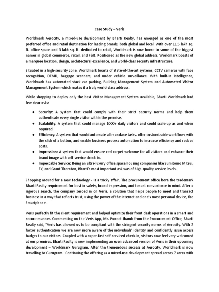 Veris Case Study | PDF | Computing | Business