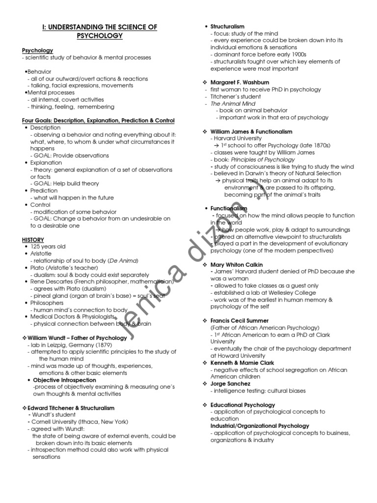 Jenica Dizon:) : I: Understanding The Science of Psychology | PDF ...