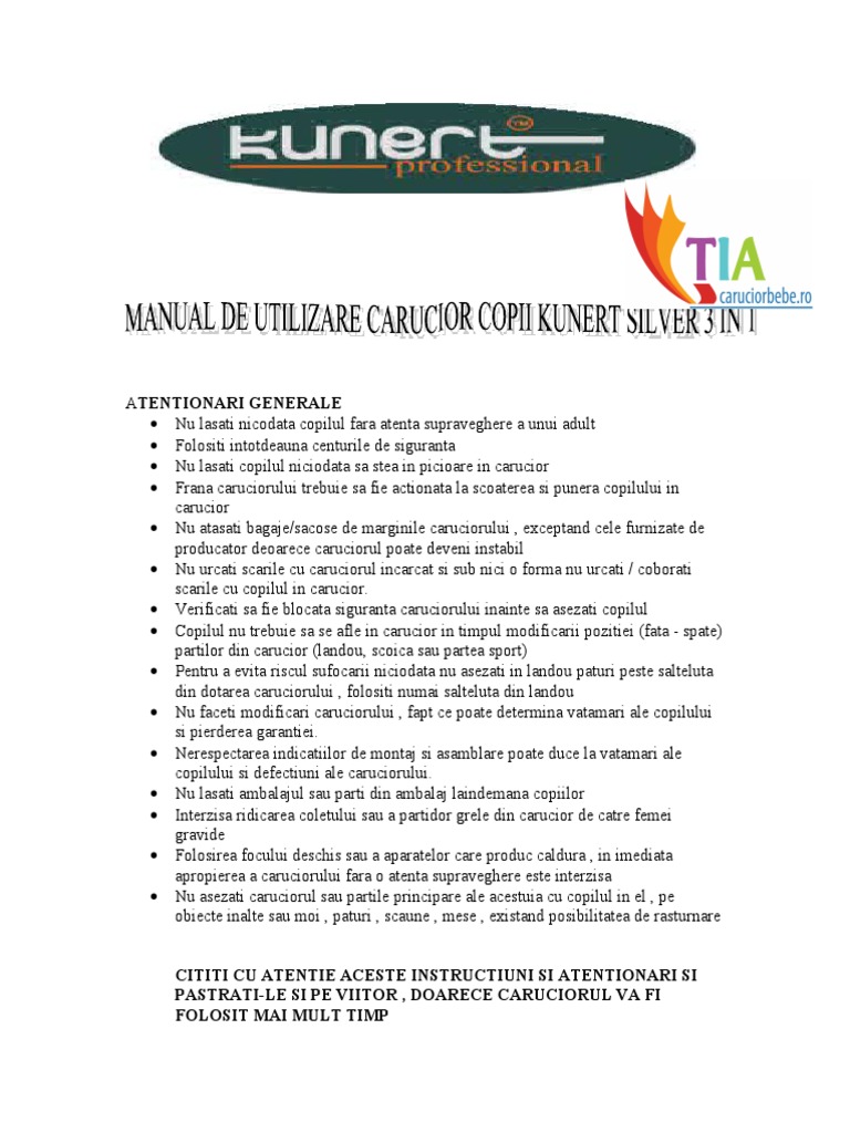 Manual de Utilizare Kunert Silver | PDF