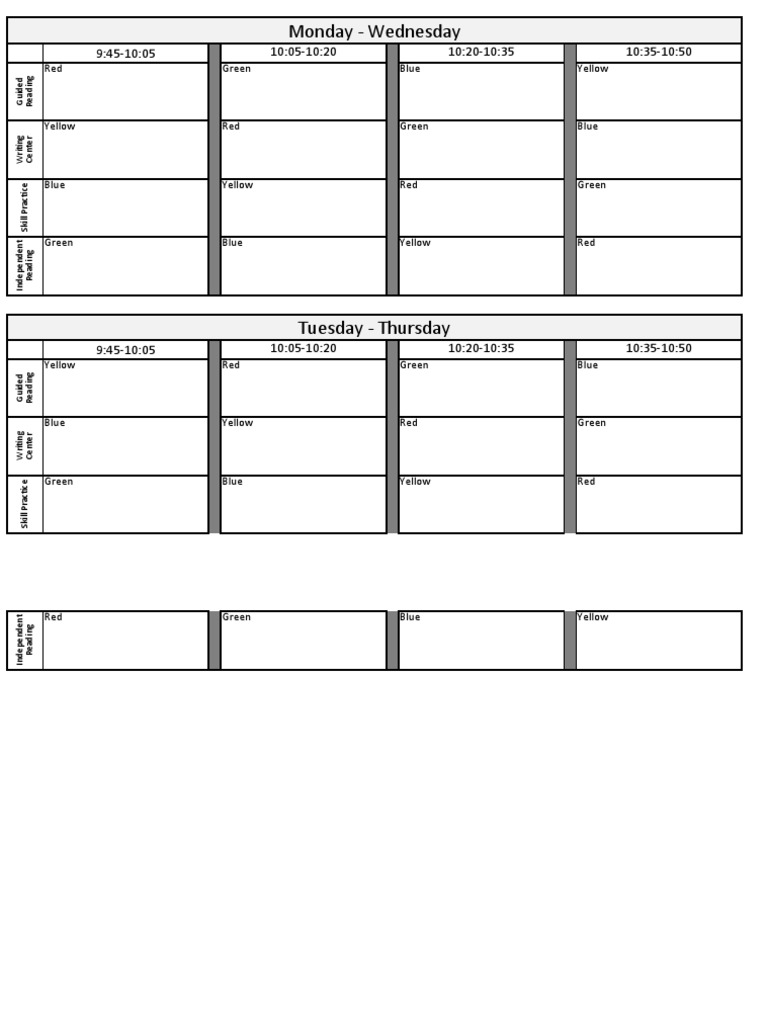 Weekly Skill Practice Schedule | PDF