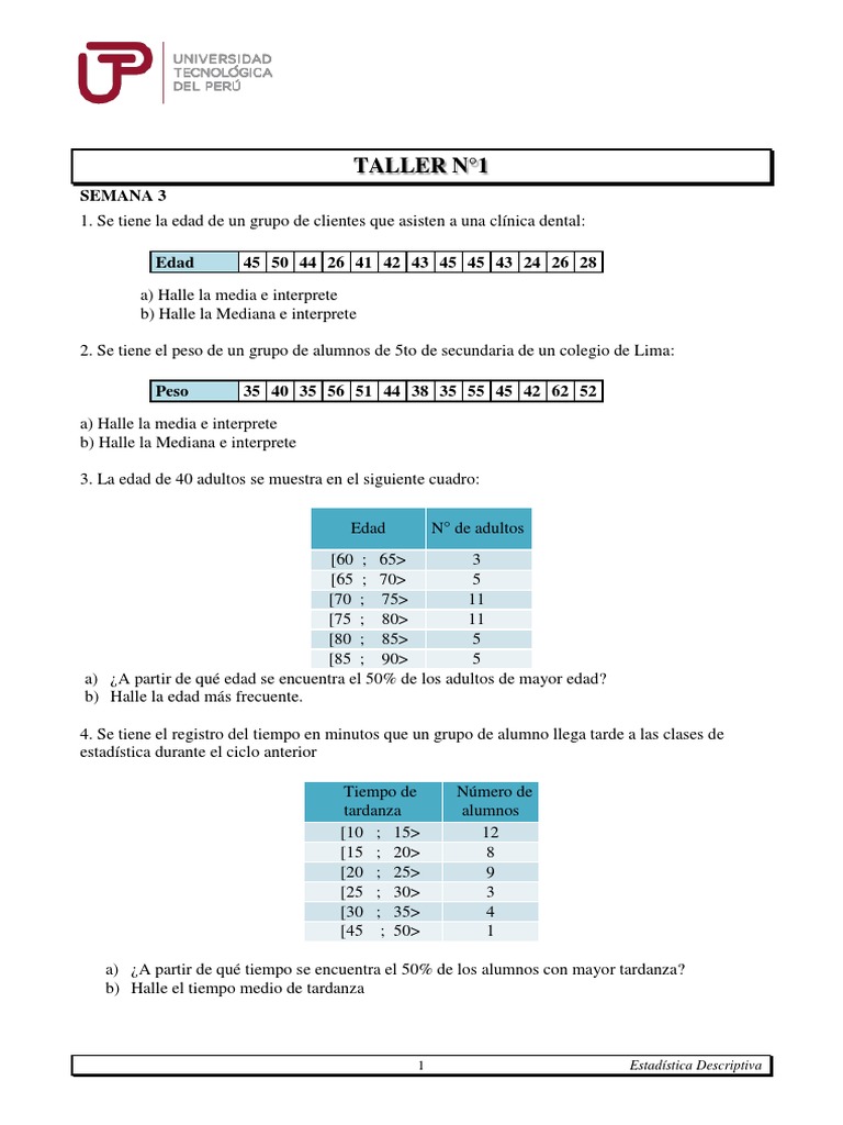 T Sem3 Taller #1 ACT | PDF | Enseñanza de matemática