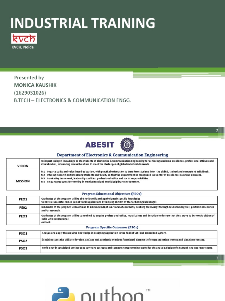 Industrial Training Presentation - Monica Kaushik | PDF | Python (Programming Language) | Web ...