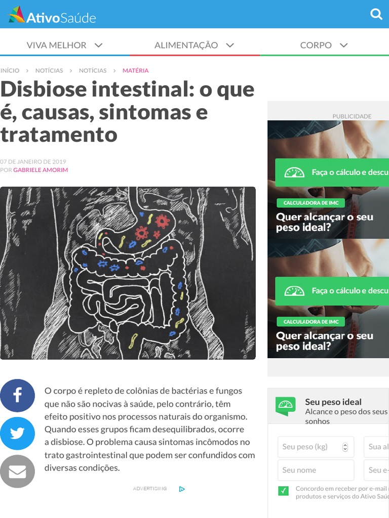 Disbiose - o Que É, Causas, Sintomas e Tratamento | PDF | Flora ...