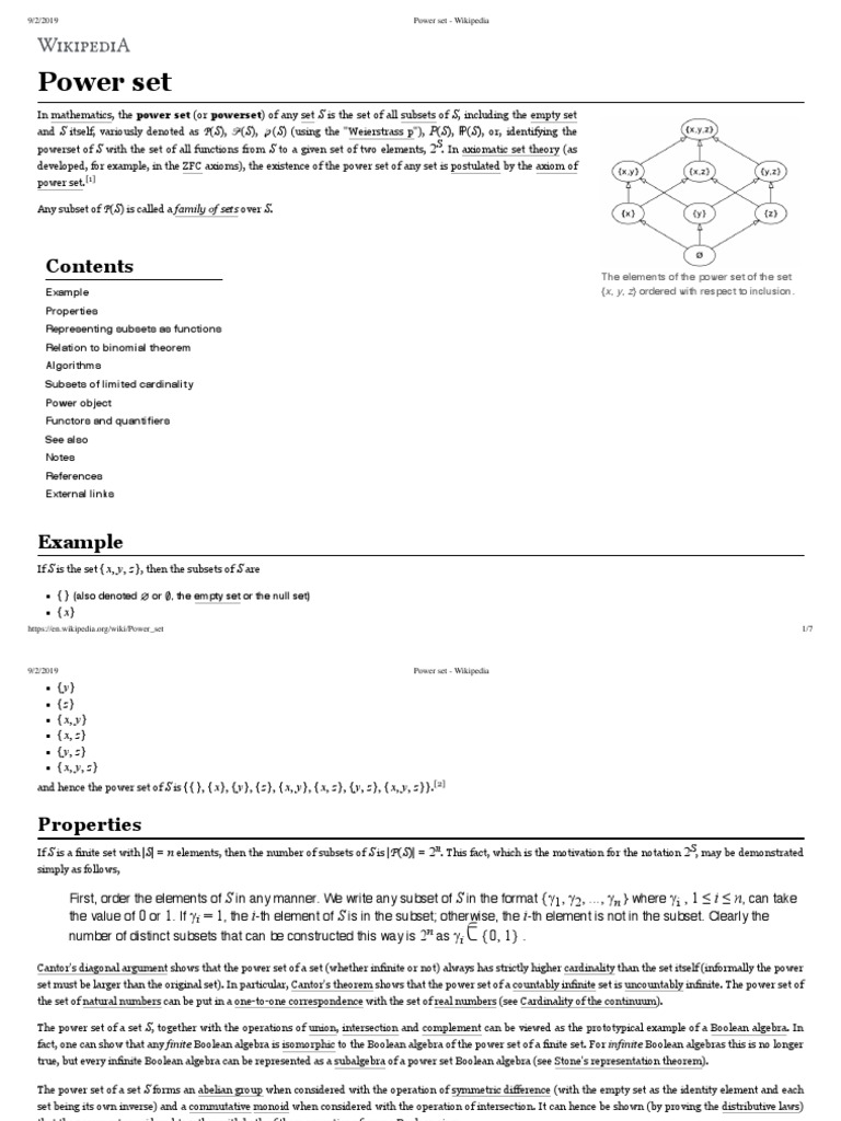 Power Set Dwikipedia Pdf Set Mathematics Mathematical Structures 