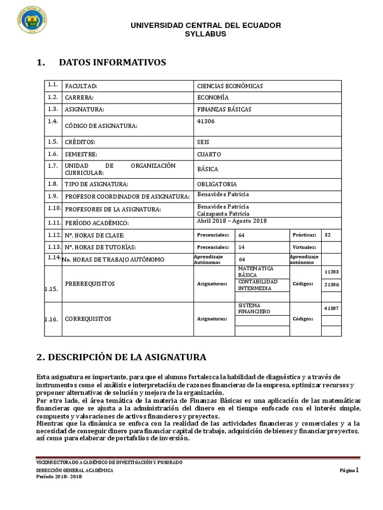 Finanzas Basicas UCE FCE | PDF | Compartir (Finanzas) | Presupuesto