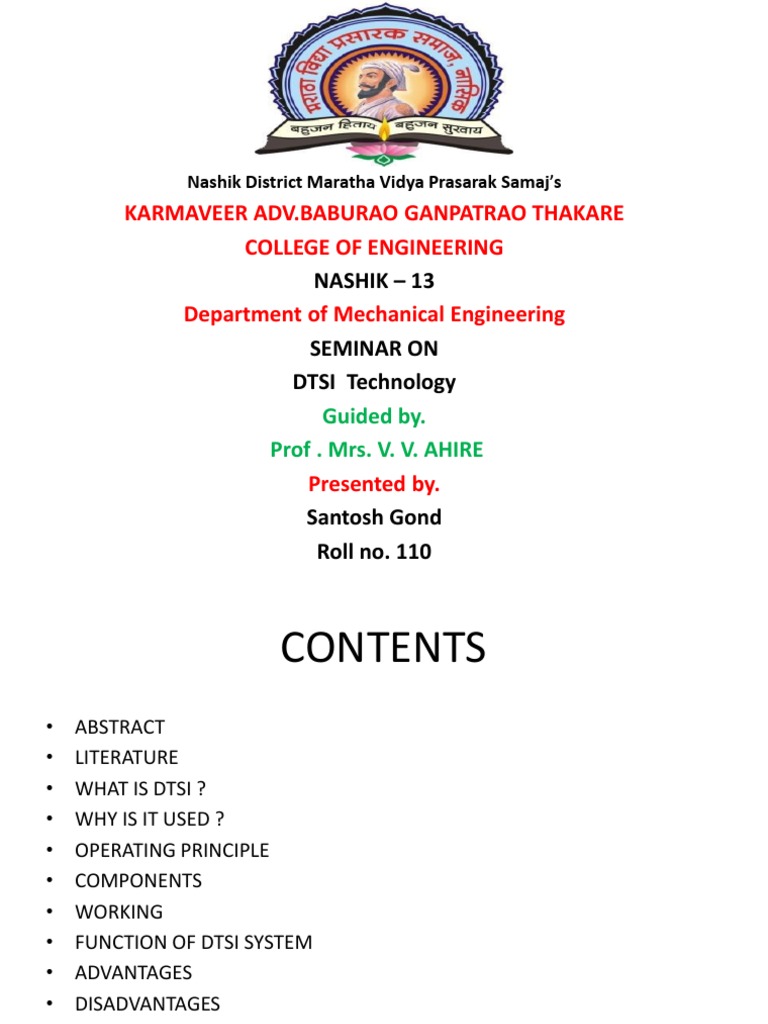 Engineering Students' DTSI Seminar | PDF | Internal Combustion Engine ...