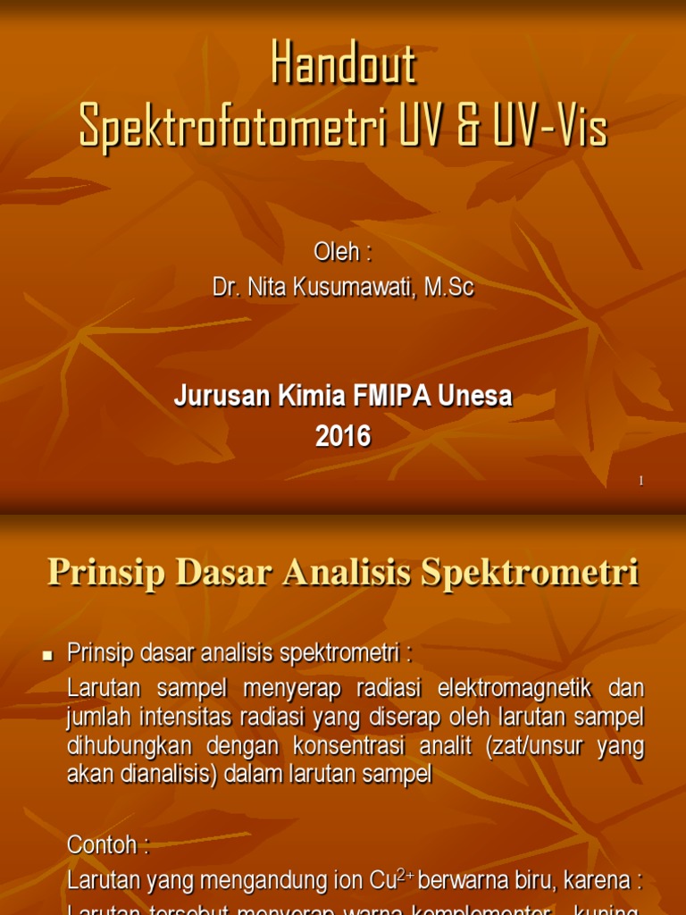 Spektrofotometri UV-Vis-1 | PDF