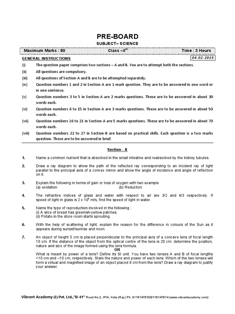 Analysis of a Mathematics Pre-Board Examination Paper | PDF | Tobacco ...