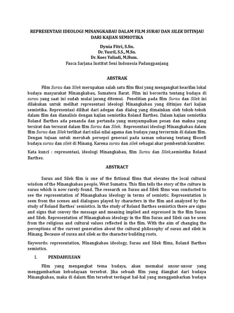 Ideologi Minang dalam Surau dan Silek | PDF