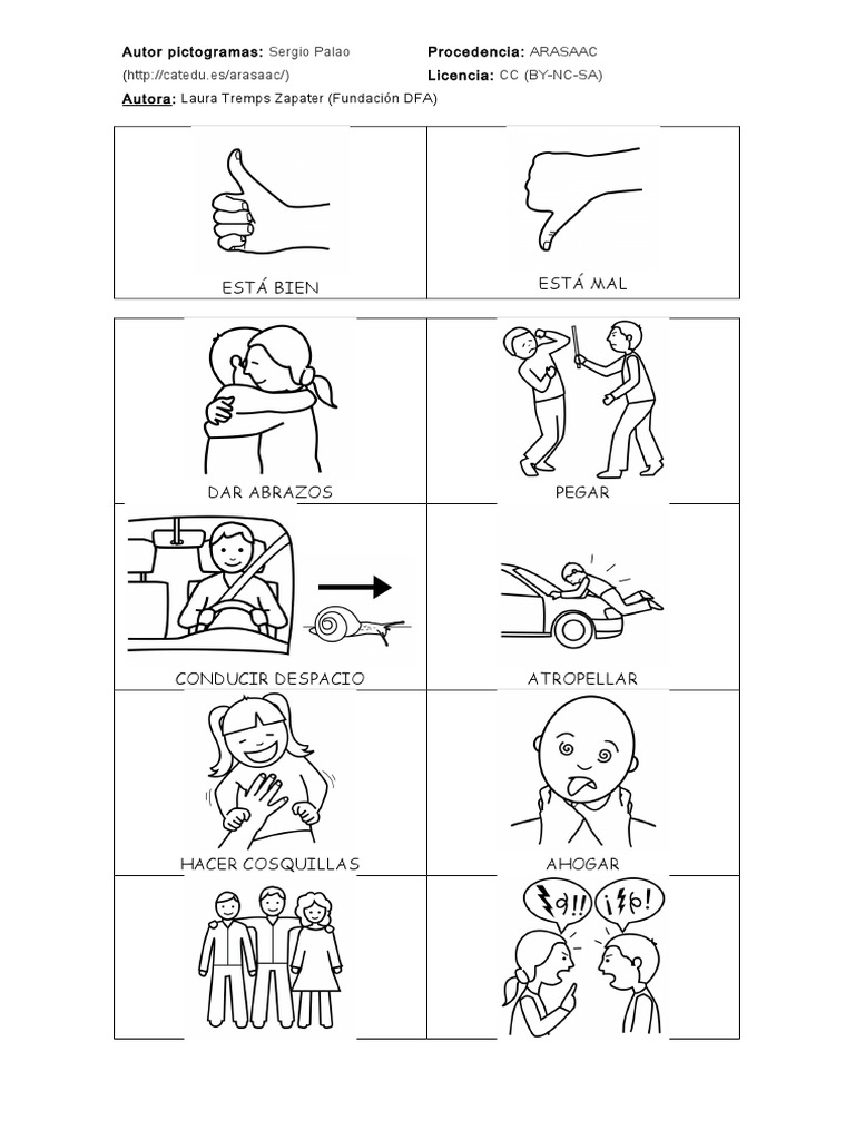 Pictograma acciones buenas y malas