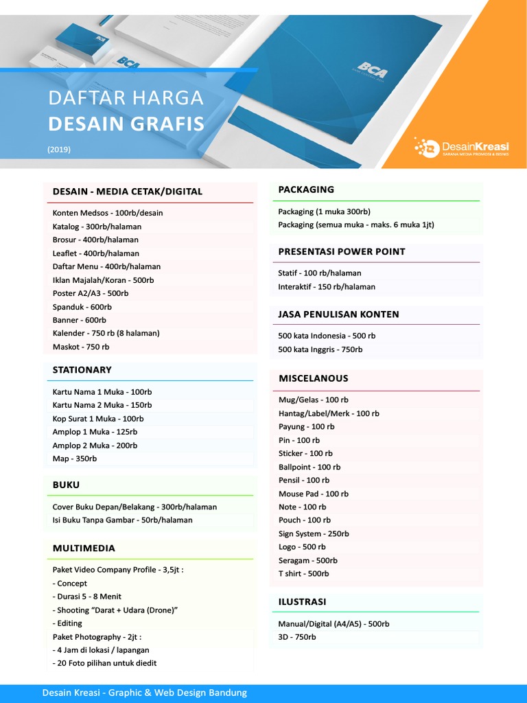 Harga Desain Grafis Desain Kreasi | PDF