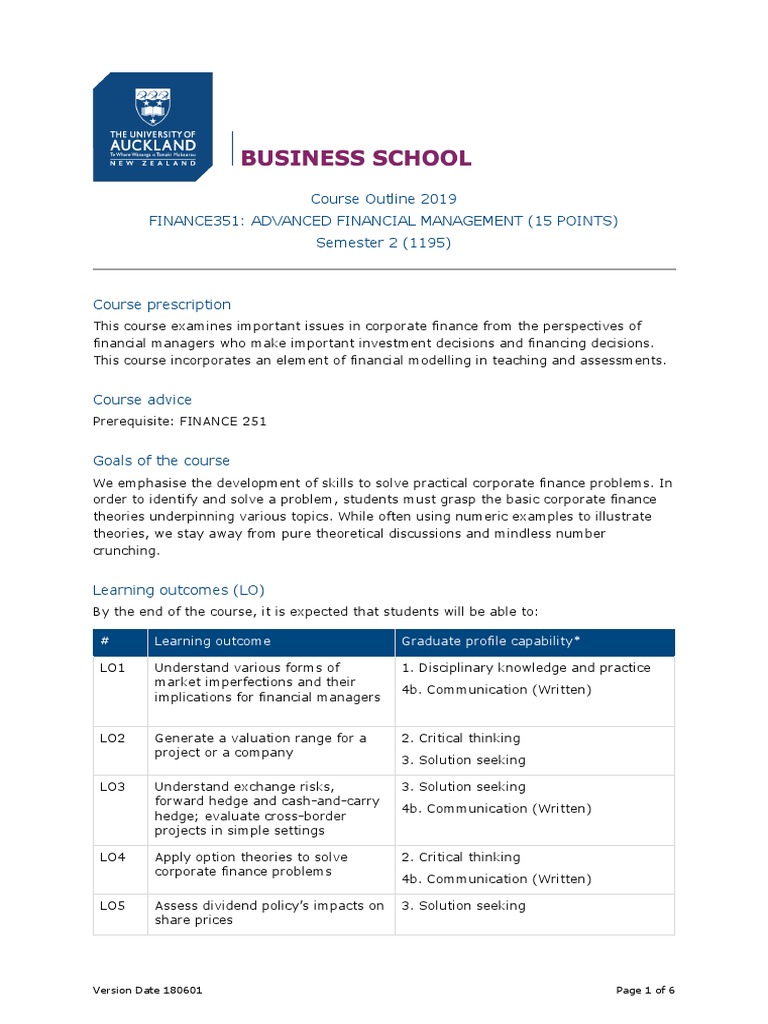 Preparing Financial Managers: An Overview of the Advanced Financial ...