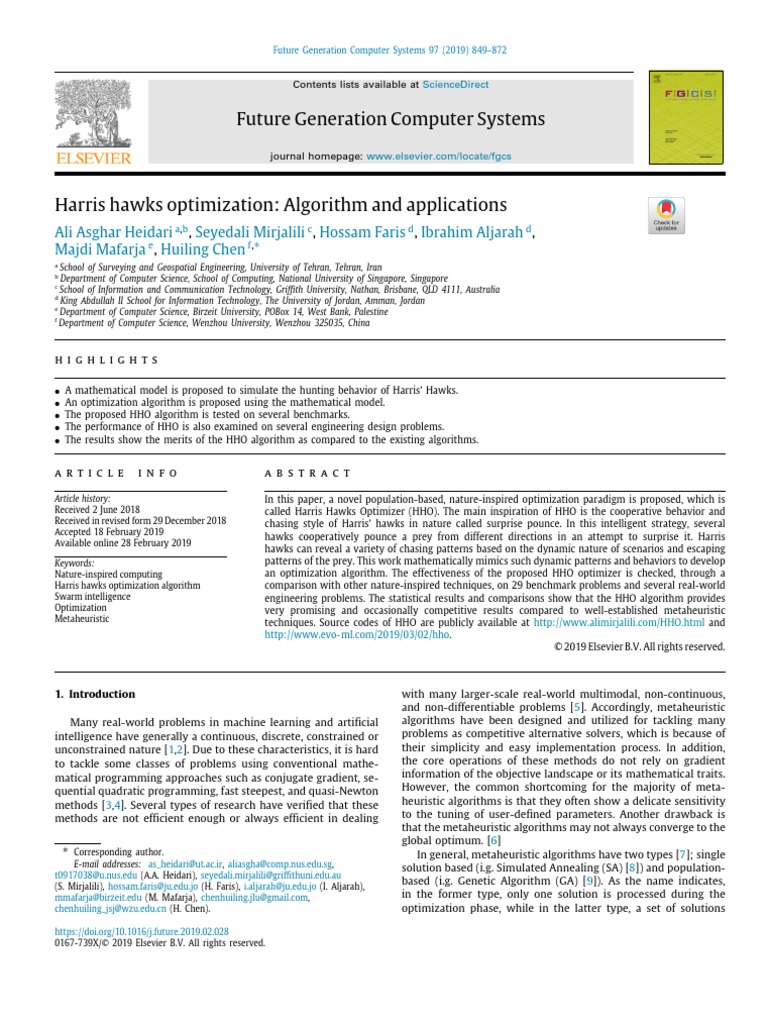 Harris Hawk Optimizer | PDF | Metaheuristic | Mathematical Optimization