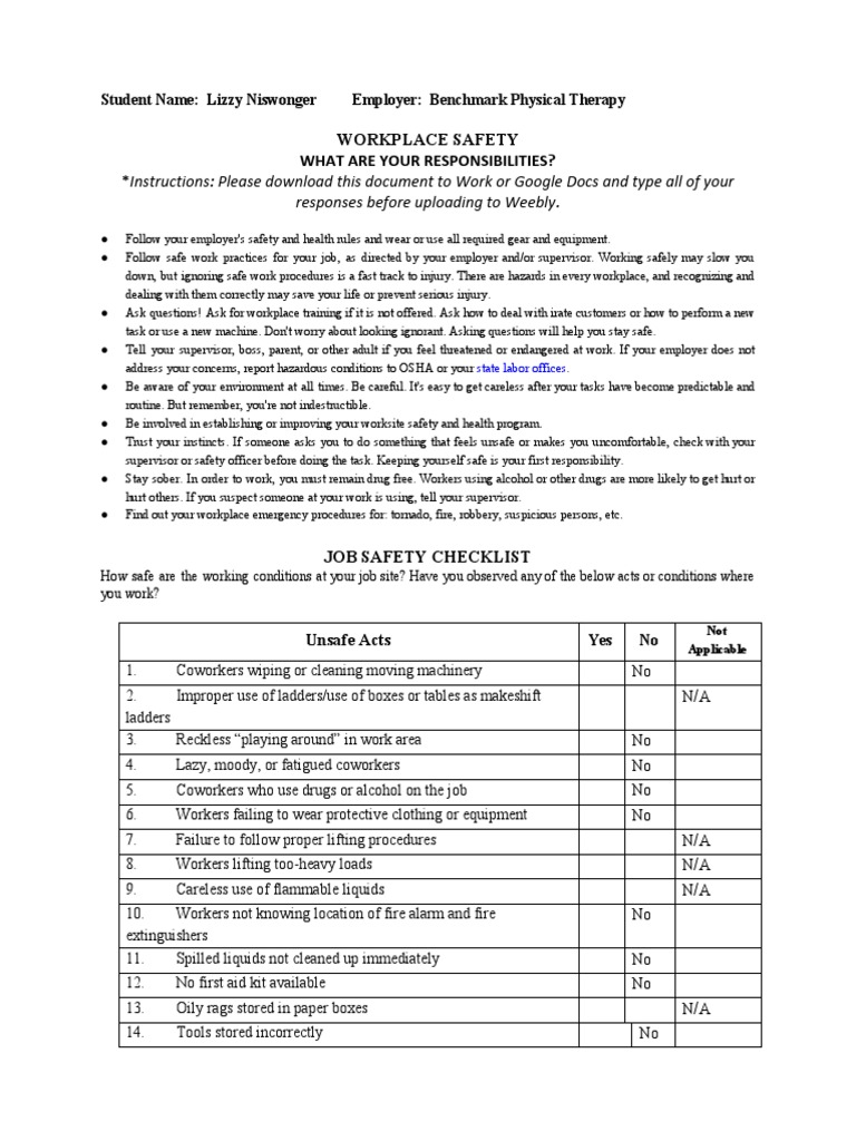Workplacesafetyassignment | PDF | Sexual Harassment | Occupational ...