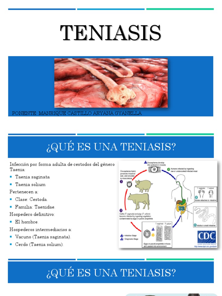 Teniasis | PDF | Enfermedades y trastornos | Especialidades Medicas
