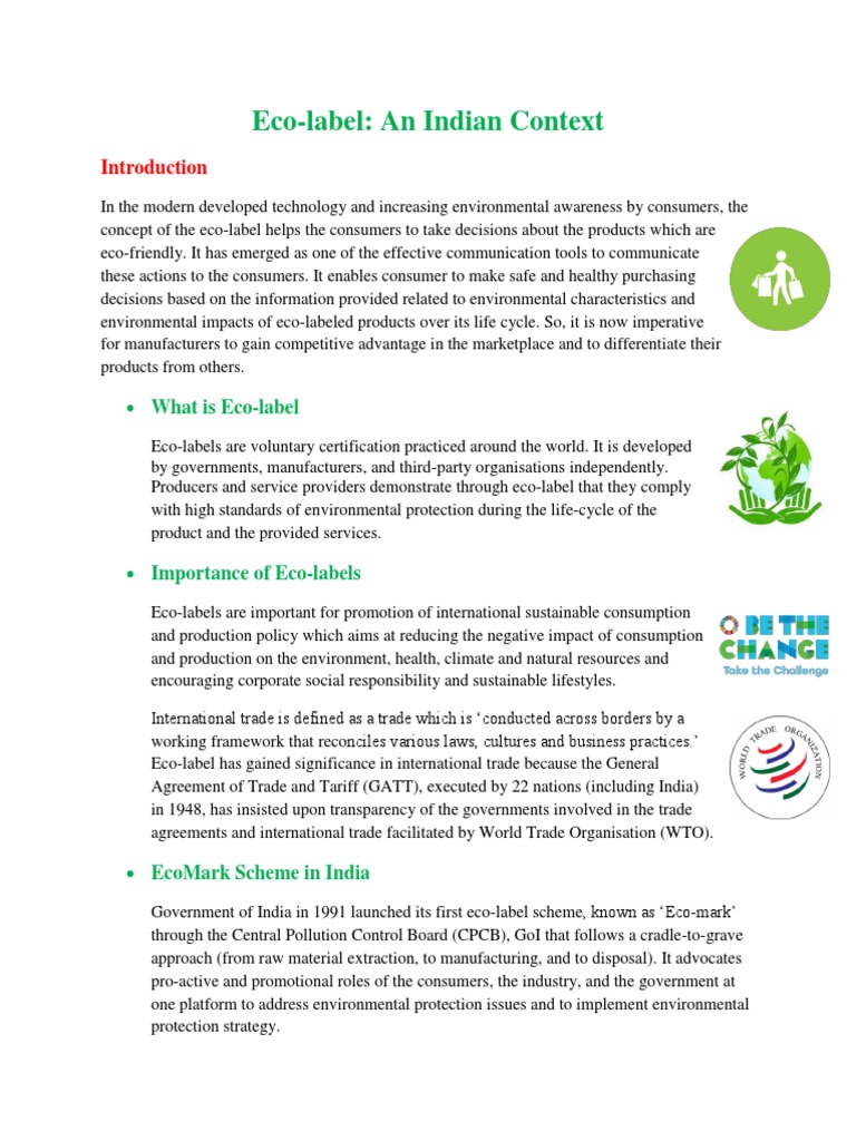 Ecolabel An Indian Context | PDF | Environmentalism | Environmental ...