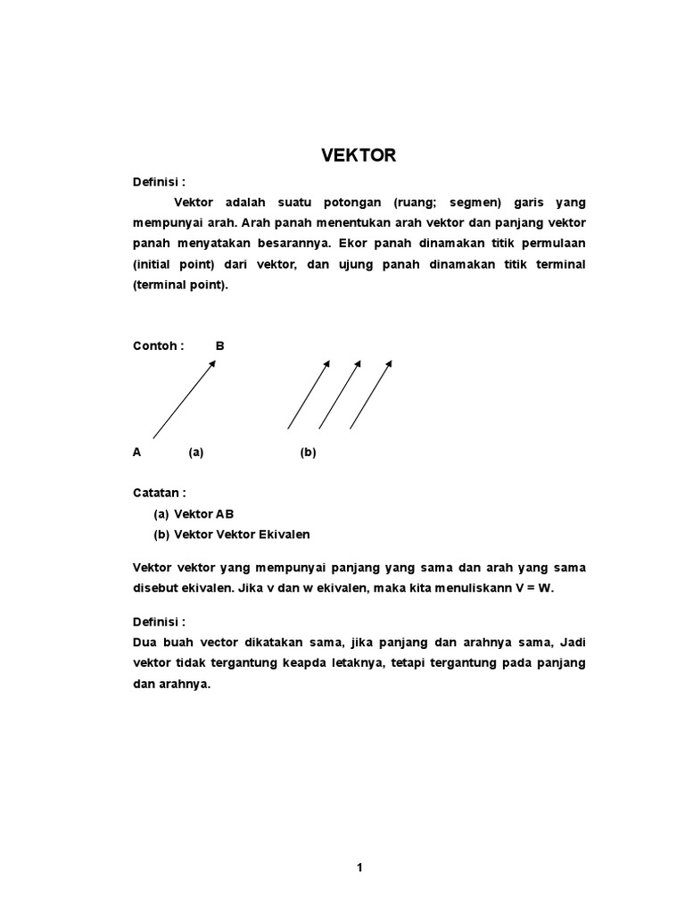 Operasi dan Contoh Vektor Matematika | PDF