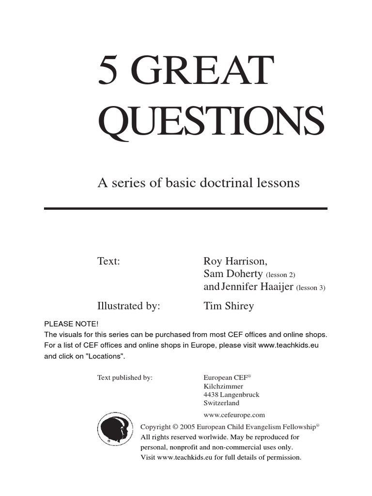 Great Questions | PDF | Sermon | Jesus