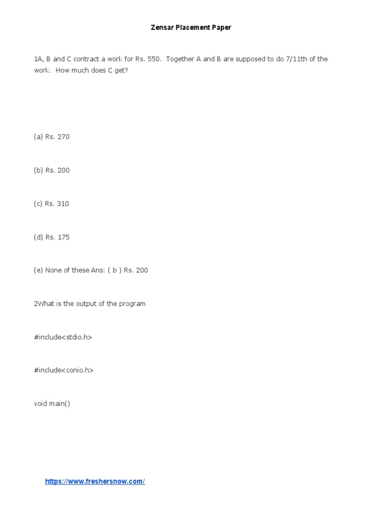 Zensar Placement Paper | PDF | Object Oriented Programming | String (Computer Science)