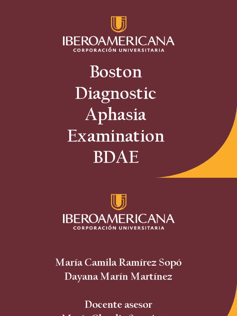 Examen de Afasia de Boston (BDAE) | PDF