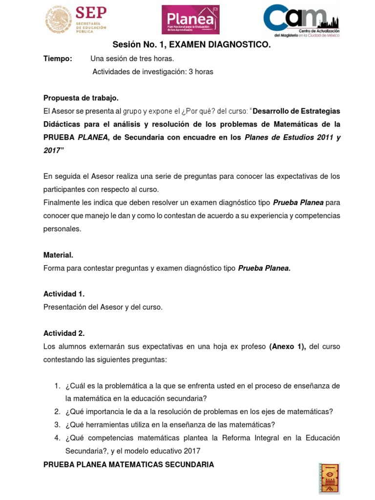 Planea 2019 Secundaria | PDF | Prueba (evaluación) | Educación Secundaria