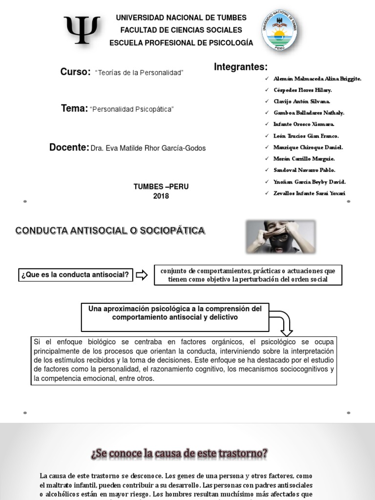 Personalidad Psicopática y Conducta Antisocial | PDF | Trastorno mental ...