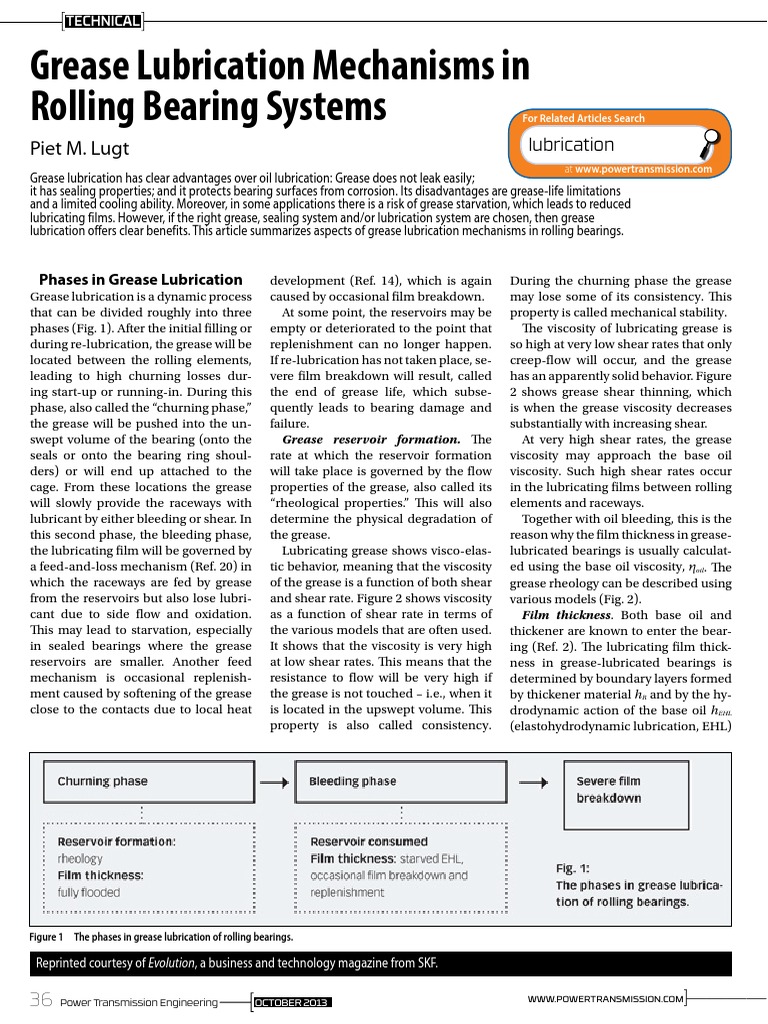 Grease Lubrication Mechanisms in Rolling Bearing Systems: Piet M. Lugt ...