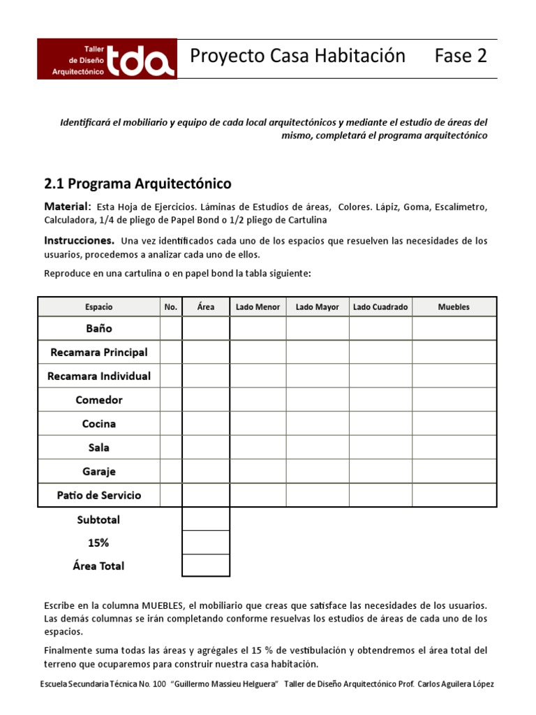 4 Programa Arquitectónico
