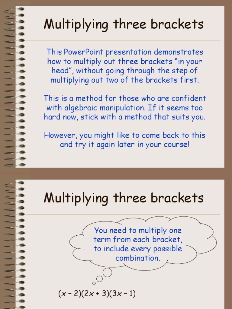 Multiplying Three Brackets | PDF | Algebra | Teaching Mathematics