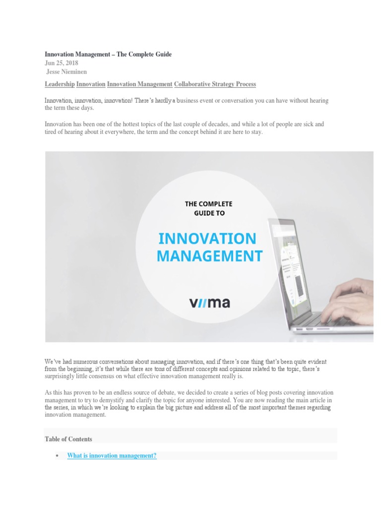 Innovation Management | PDF | Lean Startup | Startup Company