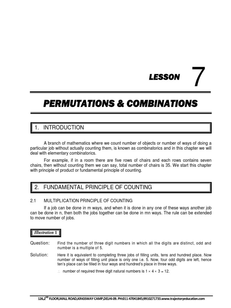 Permutation and Combinations | Download Free PDF | Permutation | Numbers