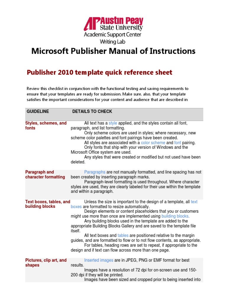 Microsoft Publisher Manual of Instructions | Download Free PDF | Web ...