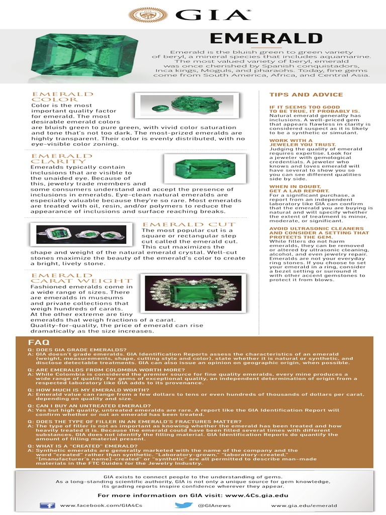 Emerald Buying Guide | PDF | Gemstone | Jewellery Components