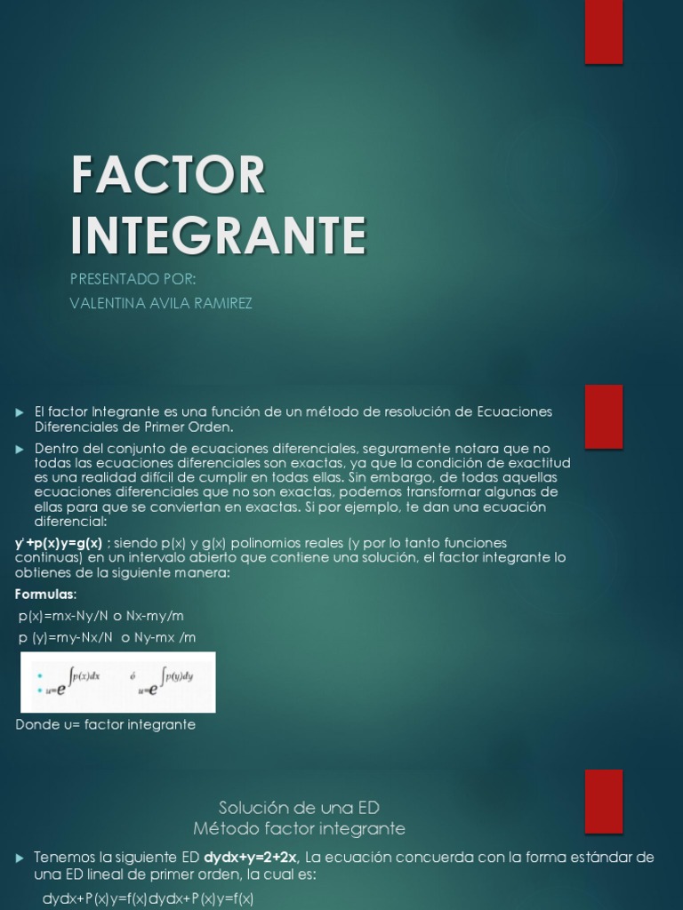 Factor Integrante | PDF | Ecuaciones diferenciales | Ecuaciones
