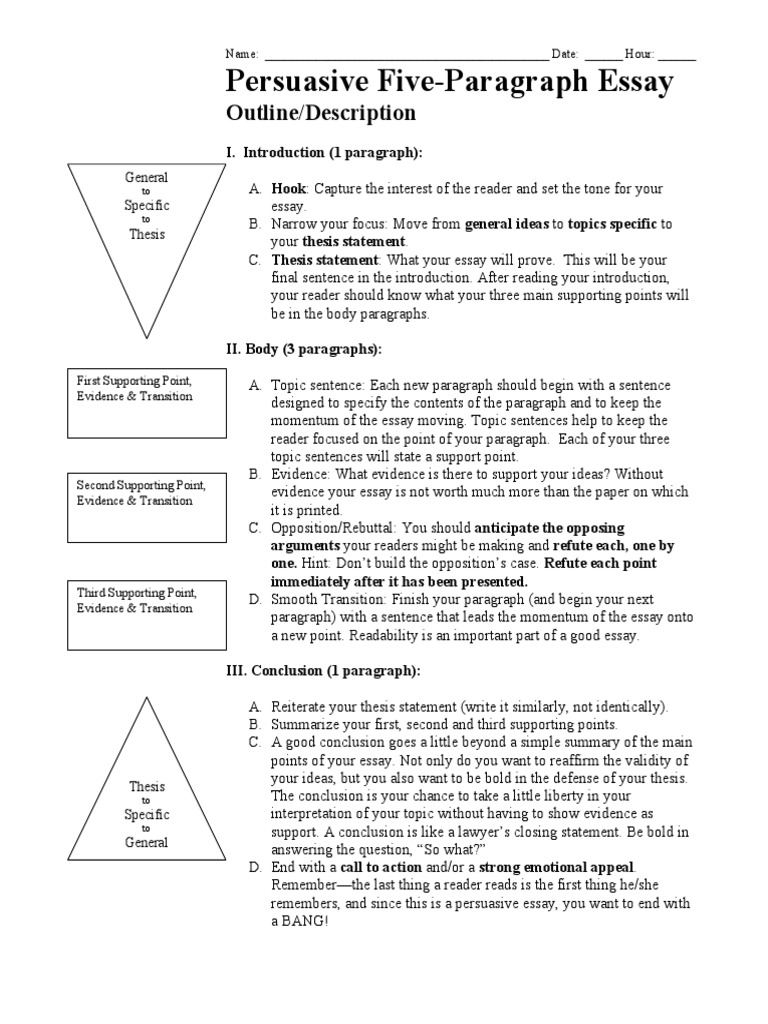 Persuasive Essayoutline PDF | PDF | Essays | Thesis