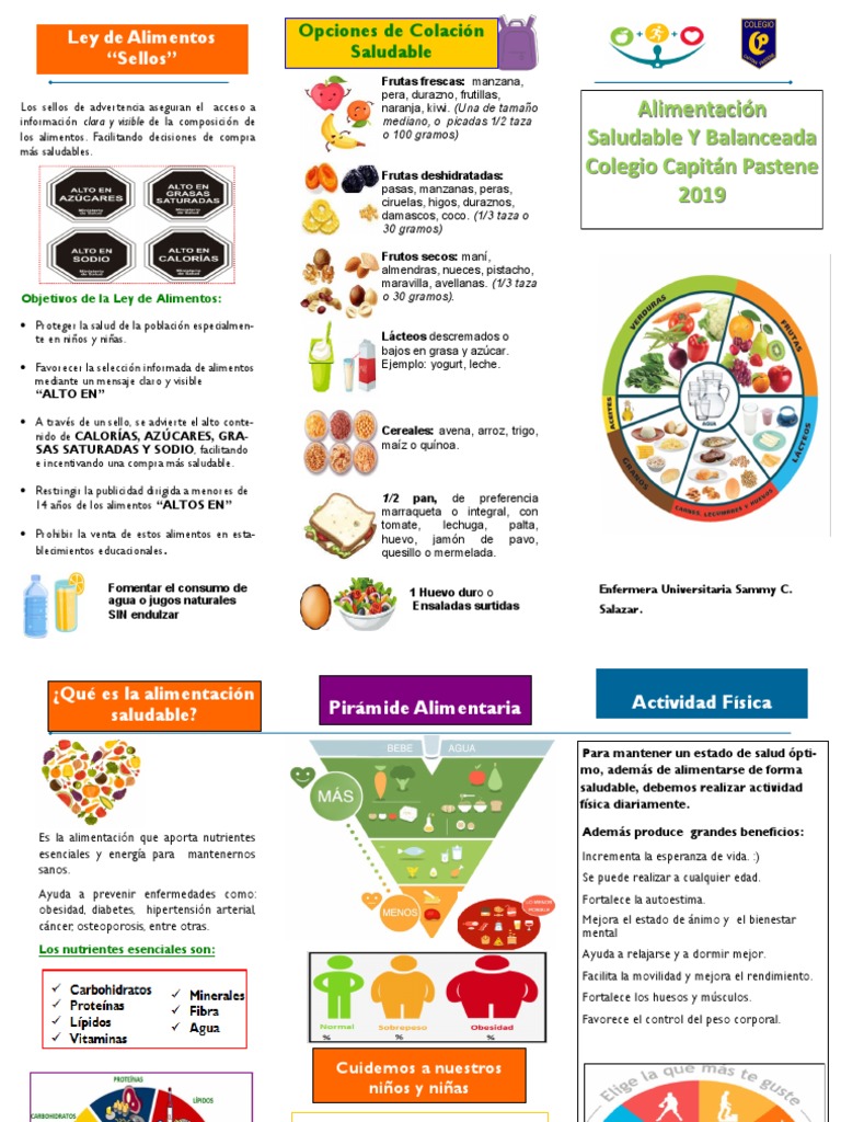 Tríptico de Alimentación Saludable Infantil | PDF | Alimentos | Comida ...